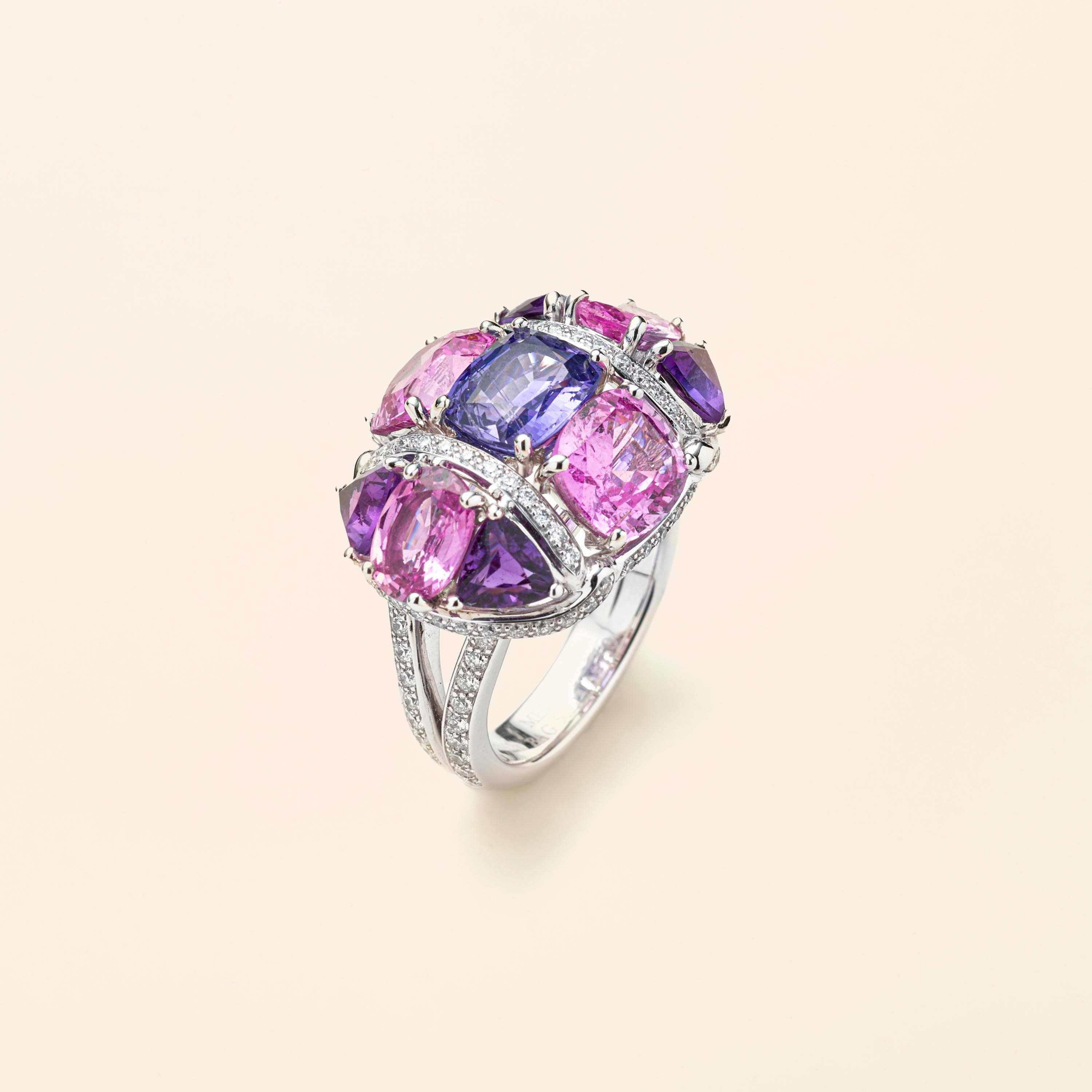 White Gold and Sapphire High Jewelry Ring Nosybe | Mellerio